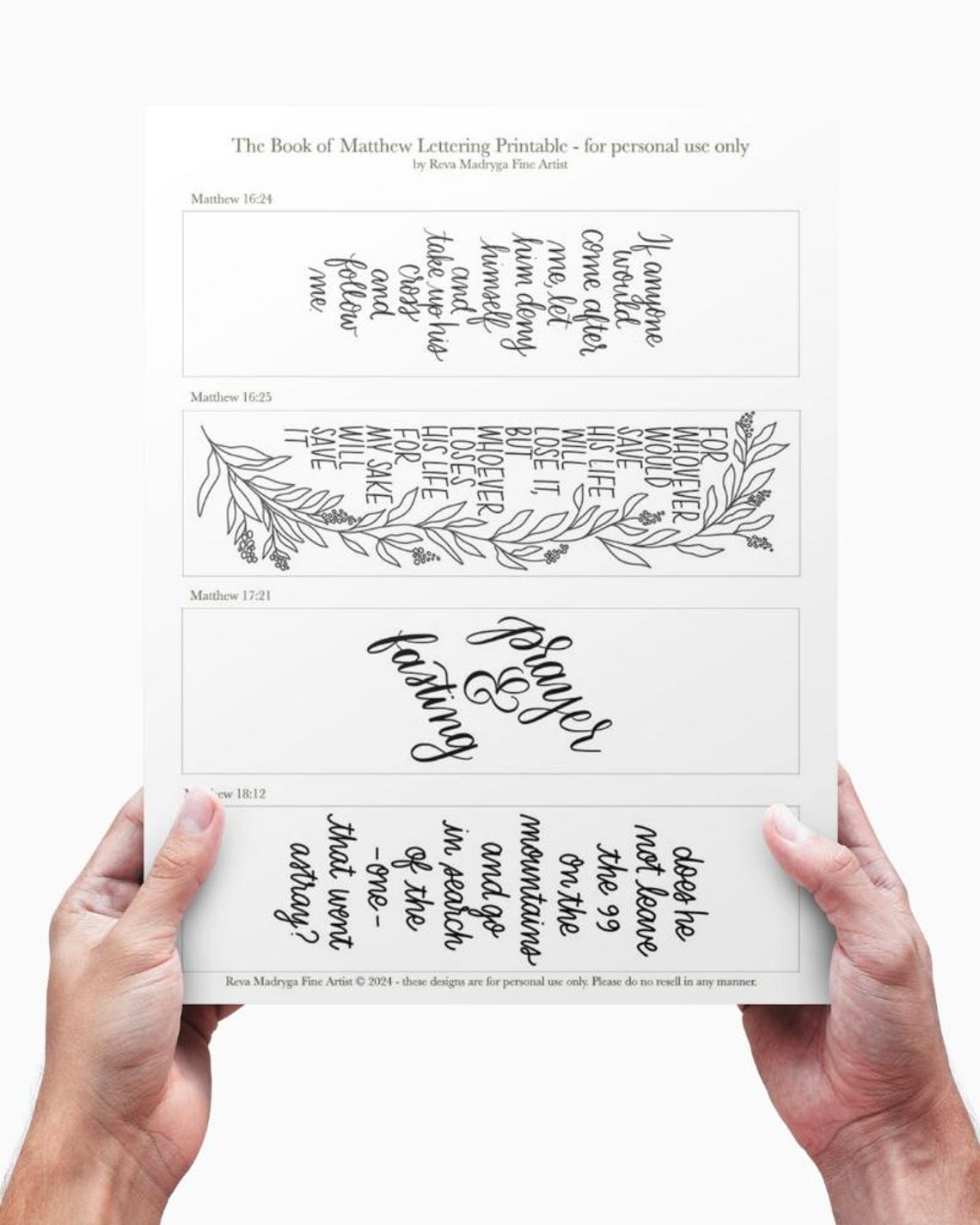 Matthew Lettering Template for Bible Journaling Hand Drawn Printable ...