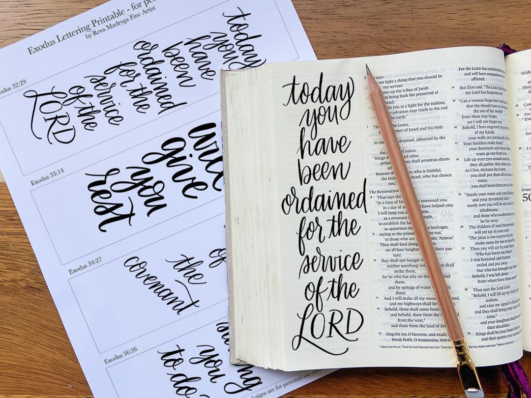 Exodus Lettering Template for Bible Journaling Hand Drawn Printable ...