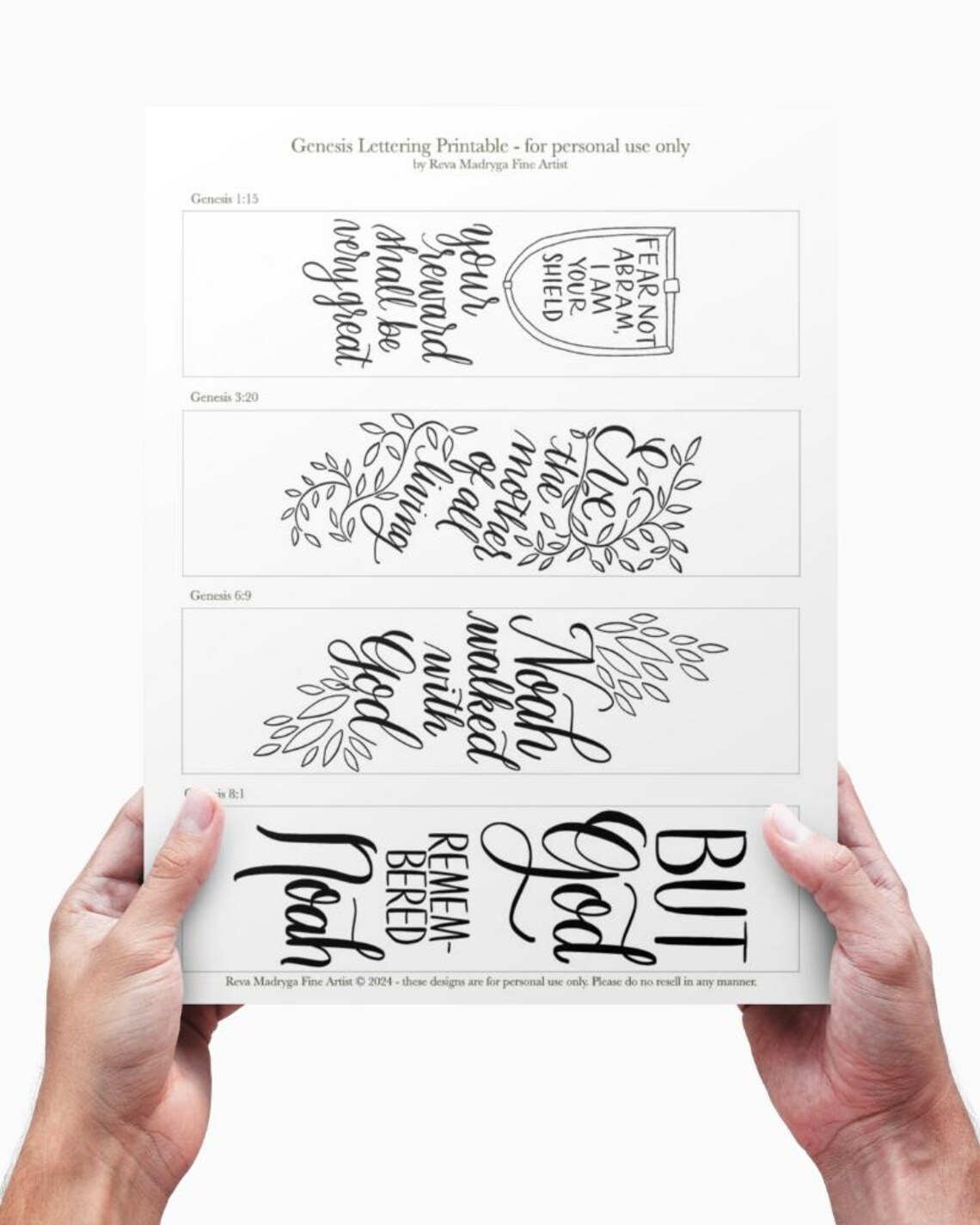 Genesis Lettering Template for Bible Journaling Hand Drawn Printable ...