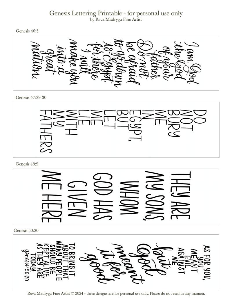Genesis Lettering Template for Bible Journaling Hand Drawn Printable ...