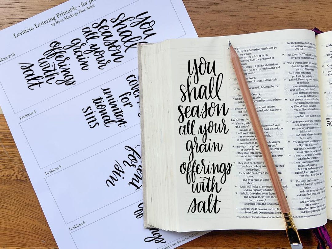 Leviticus Lettering Template for Bible Journaling Hand Drawn Printable ...
