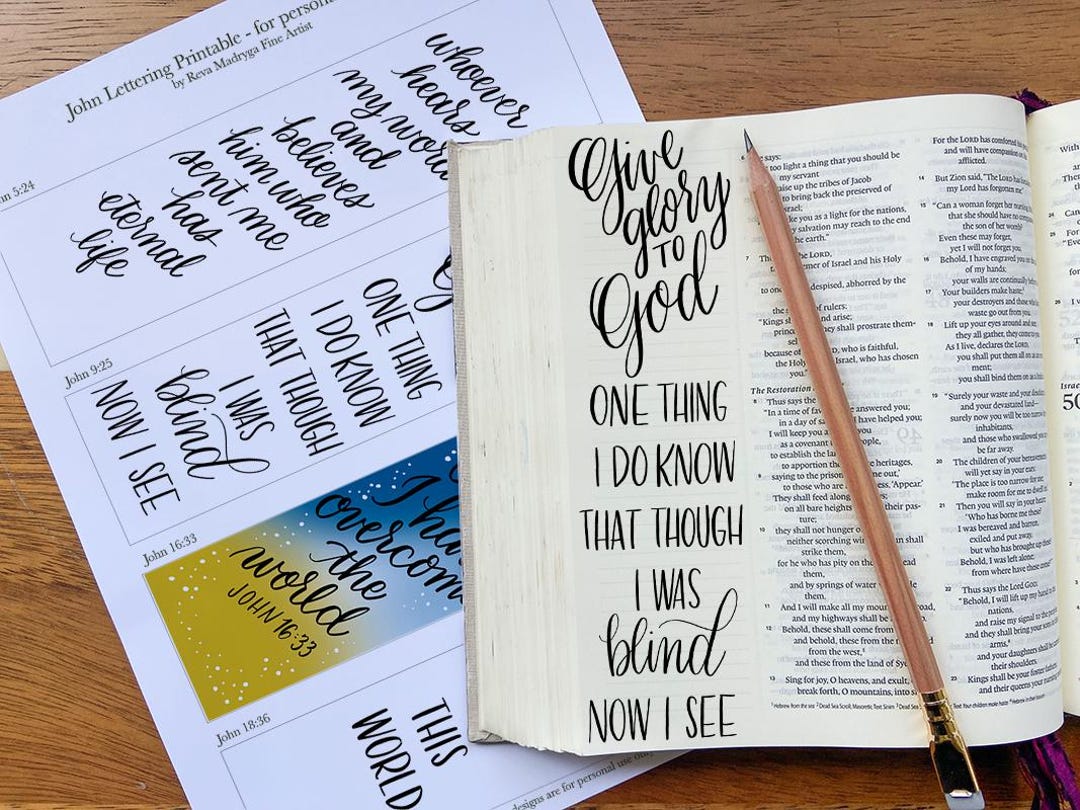 John Lettering Template for Bible Journaling Hand Drawn Printable ...