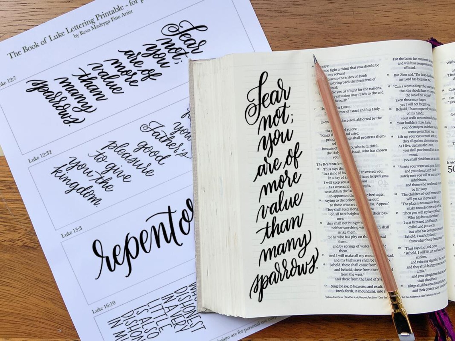 Luke Lettering Template for Bible Journaling Hand Drawn Printable ...