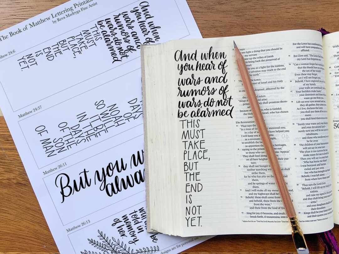 Matthew Lettering Template for Bible Journaling Hand Drawn Printable ...
