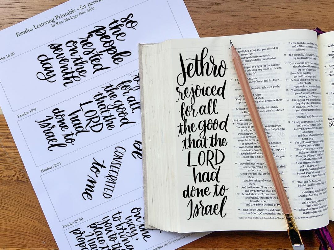 Exodus Lettering Template for Bible Journaling Hand Drawn Printable ...