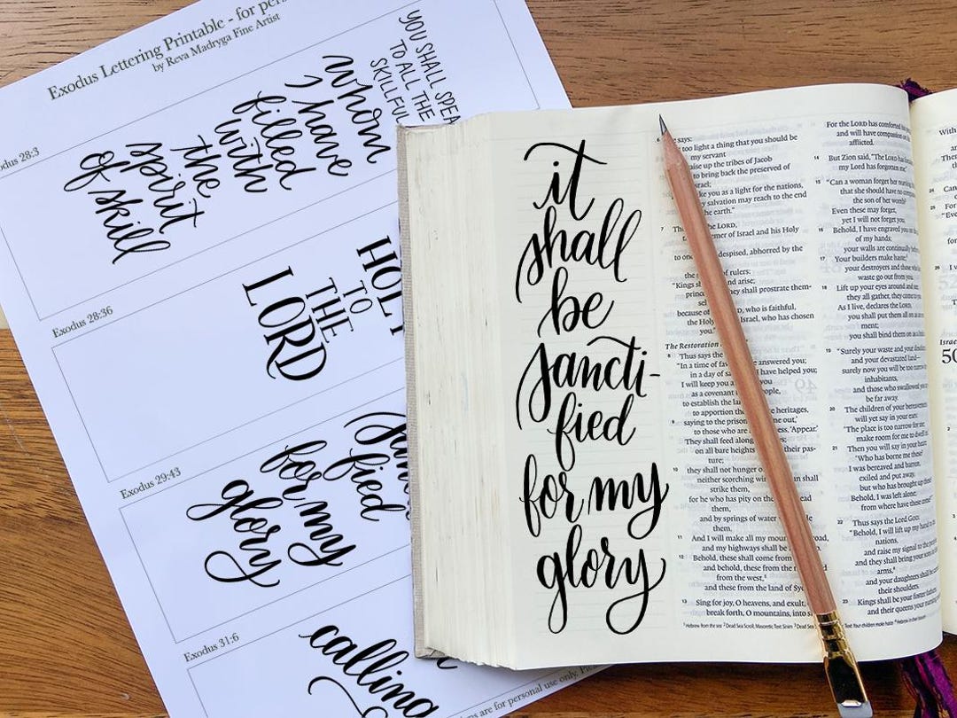 Exodus Lettering Template for Bible Journaling Hand Drawn Printable ...