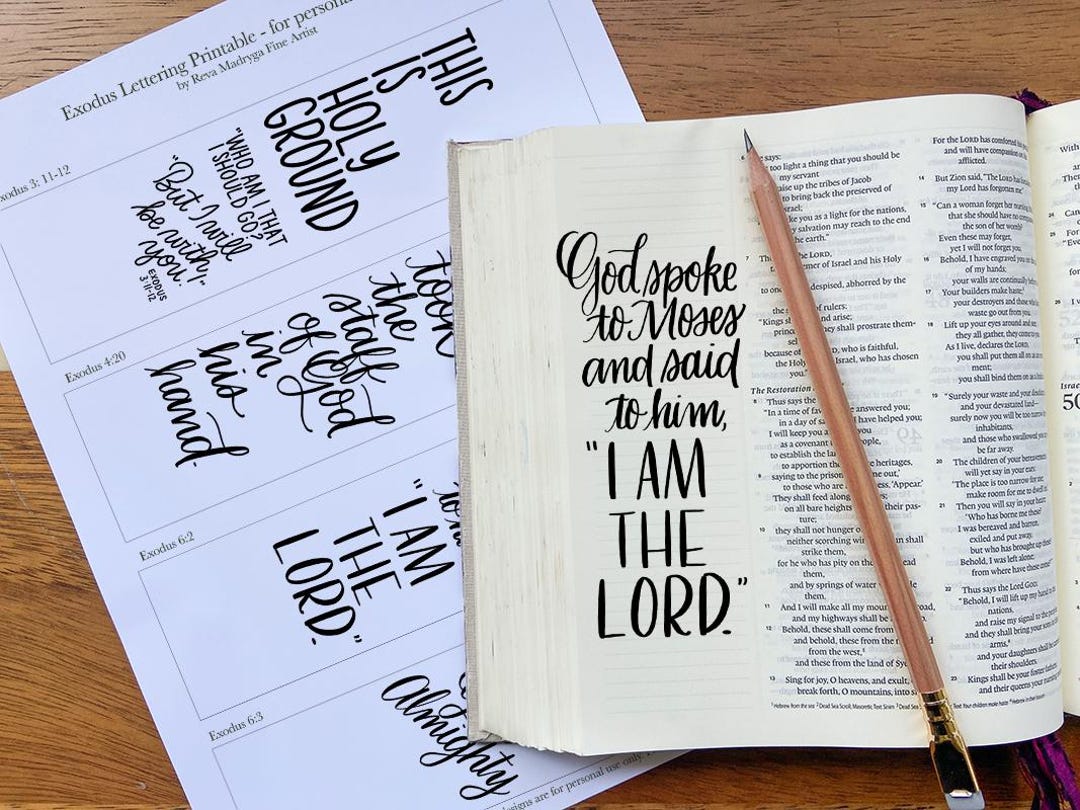 Exodus Lettering Template for Bible Journaling Hand Drawn Printable ...