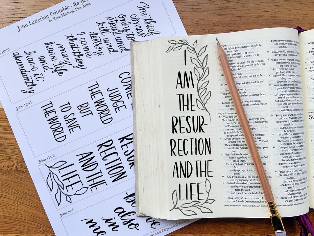 John Lettering Template for Bible Journaling Hand Drawn Printable ...