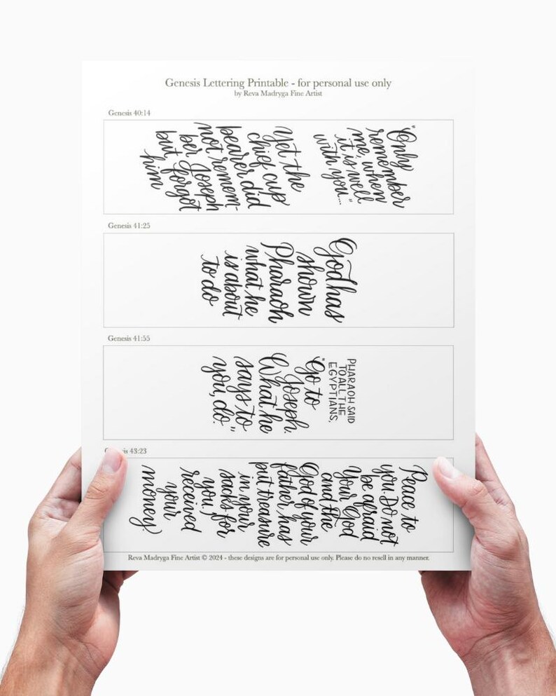 Genesis Lettering Template for Bible Journaling Hand Drawn Printable ...