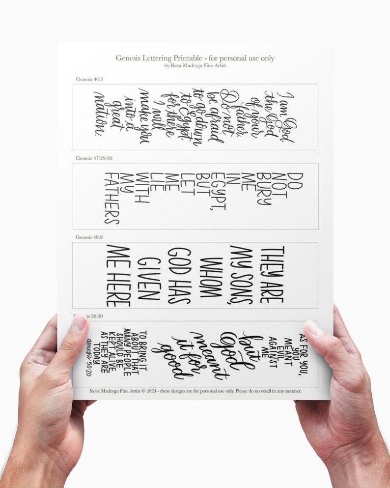Genesis Lettering Template for Bible Journaling Hand Drawn Printable ...