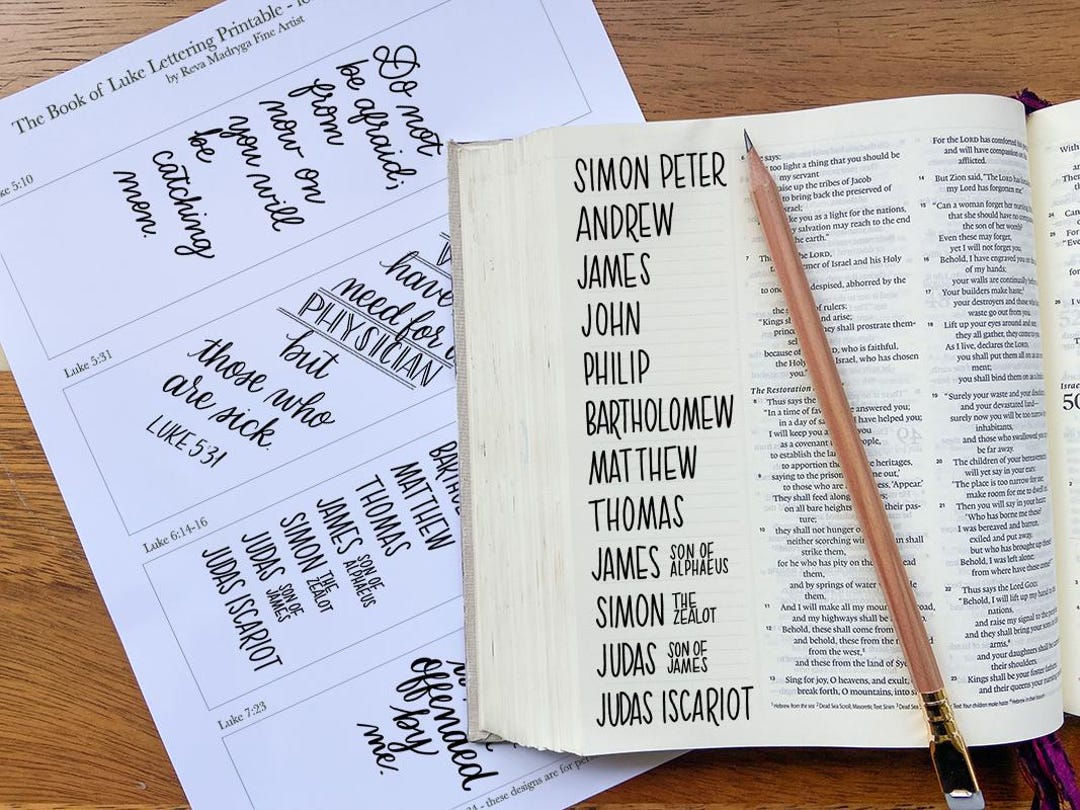 Luke Lettering Template for Bible Journaling Hand Drawn Printable ...