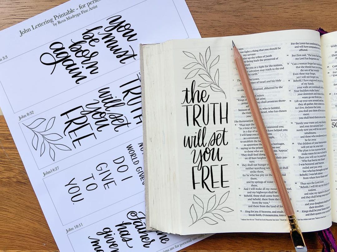 John Lettering Template for Bible Journaling Hand Drawn Printable ...