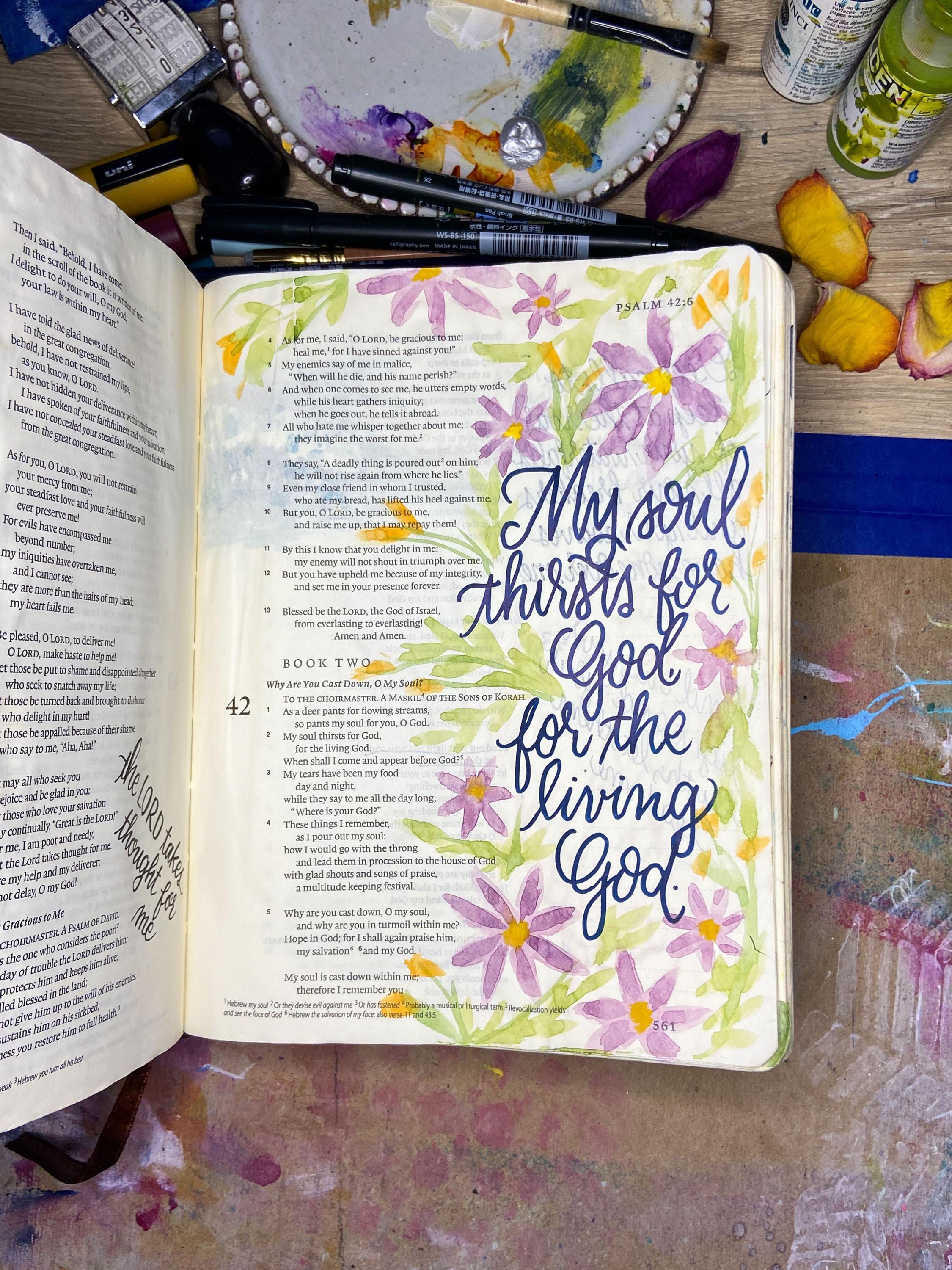 Psalms Lettering Template for Bible Journaling Hand Drawn Printable ...