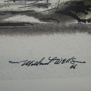 Watercolor Art: Millard Wells-barns and Bridge 1966 - Etsy