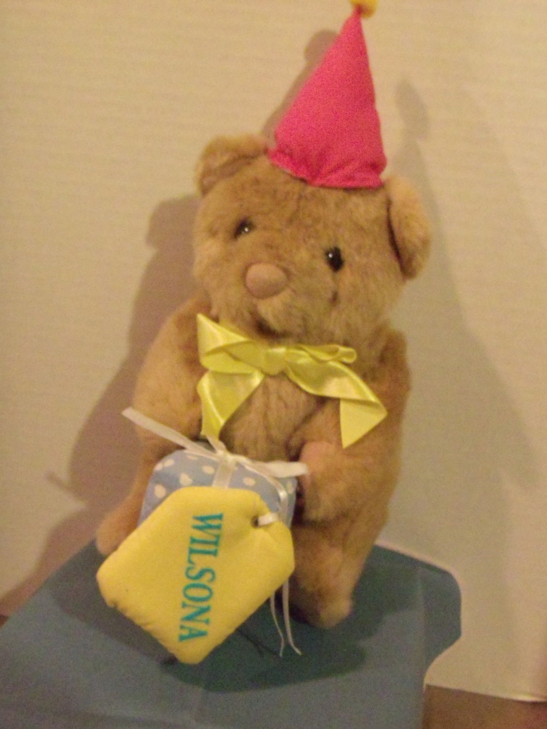 Brown Bear With Dunce Hat and Present - Etsy
