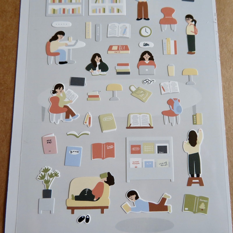 Library Sticker - Etsy