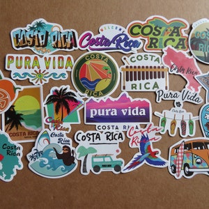 Costa Rica Pura Vida Theme Sticker Pack, Central America Travel ...