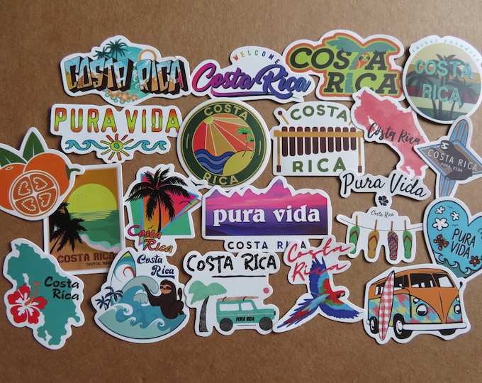 Costa Rica Pura Vida Theme Sticker Pack Central America - Etsy