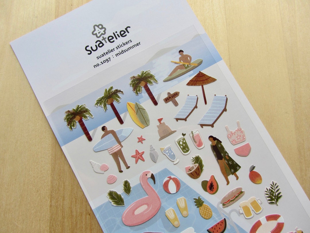 Travel Stickers, Summer Holiday Stickers, Tropical Vacation Planner ...