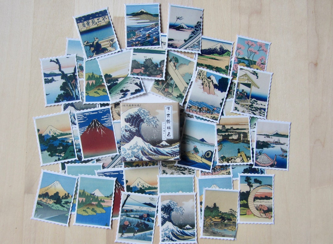 46 Japanese Mountain Art Stickers, Art Planner Journal Stickers ...