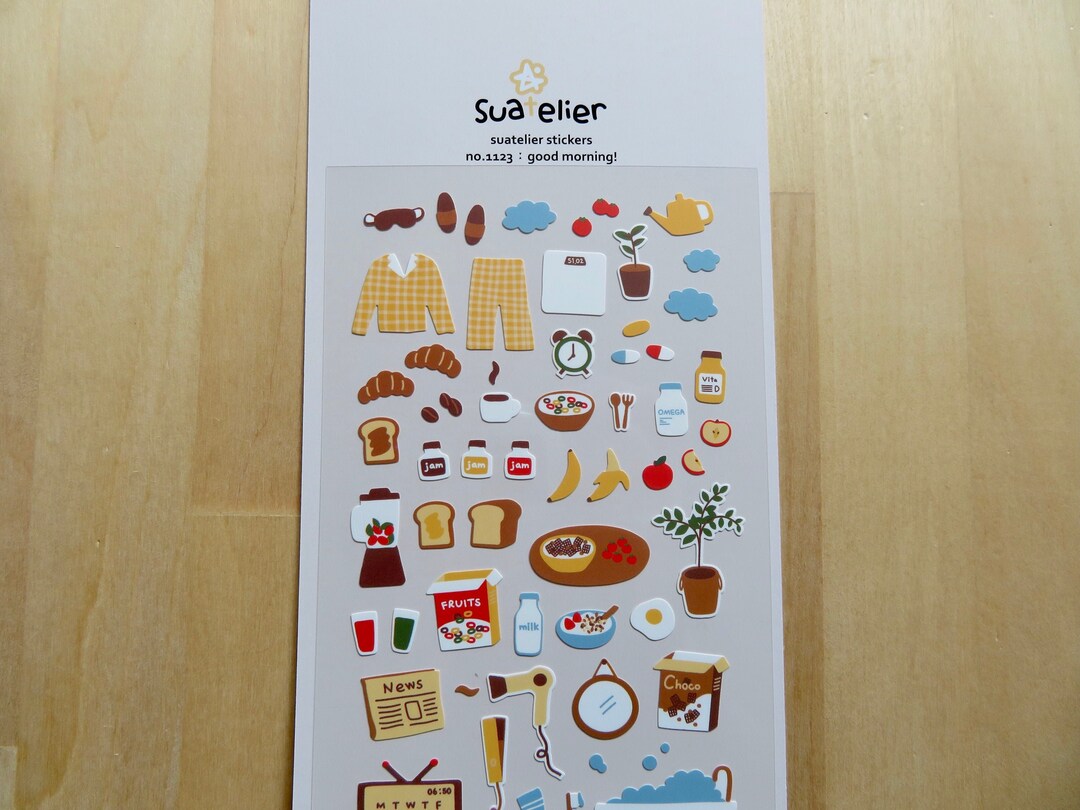 Kitchen Breakfast Food Stickers, Journal Planner Scrapbooking Stickers ...