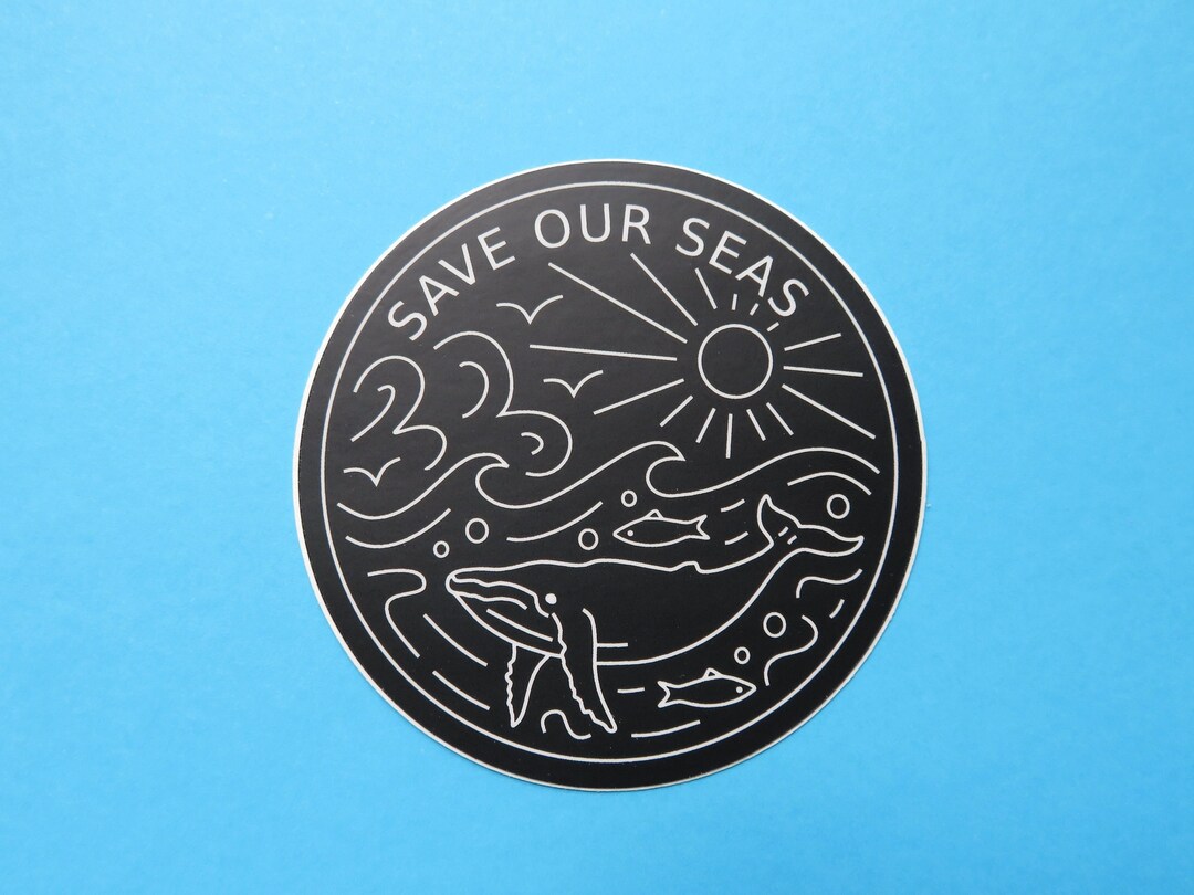 Save Our Seas Ocean Sticker, Sea Animal Marine Conservation Sticker ...