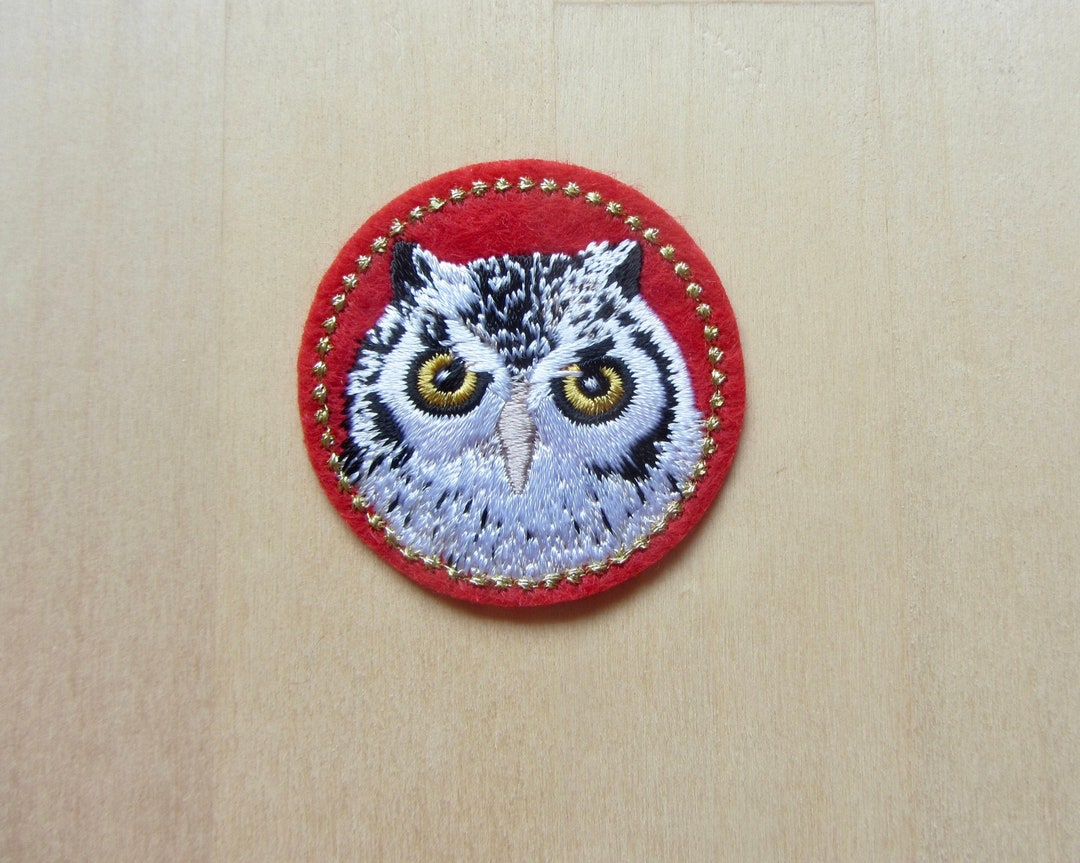 Owl Iron-on Patch, Round Bird Patch, DIY Embroidered Applique ...