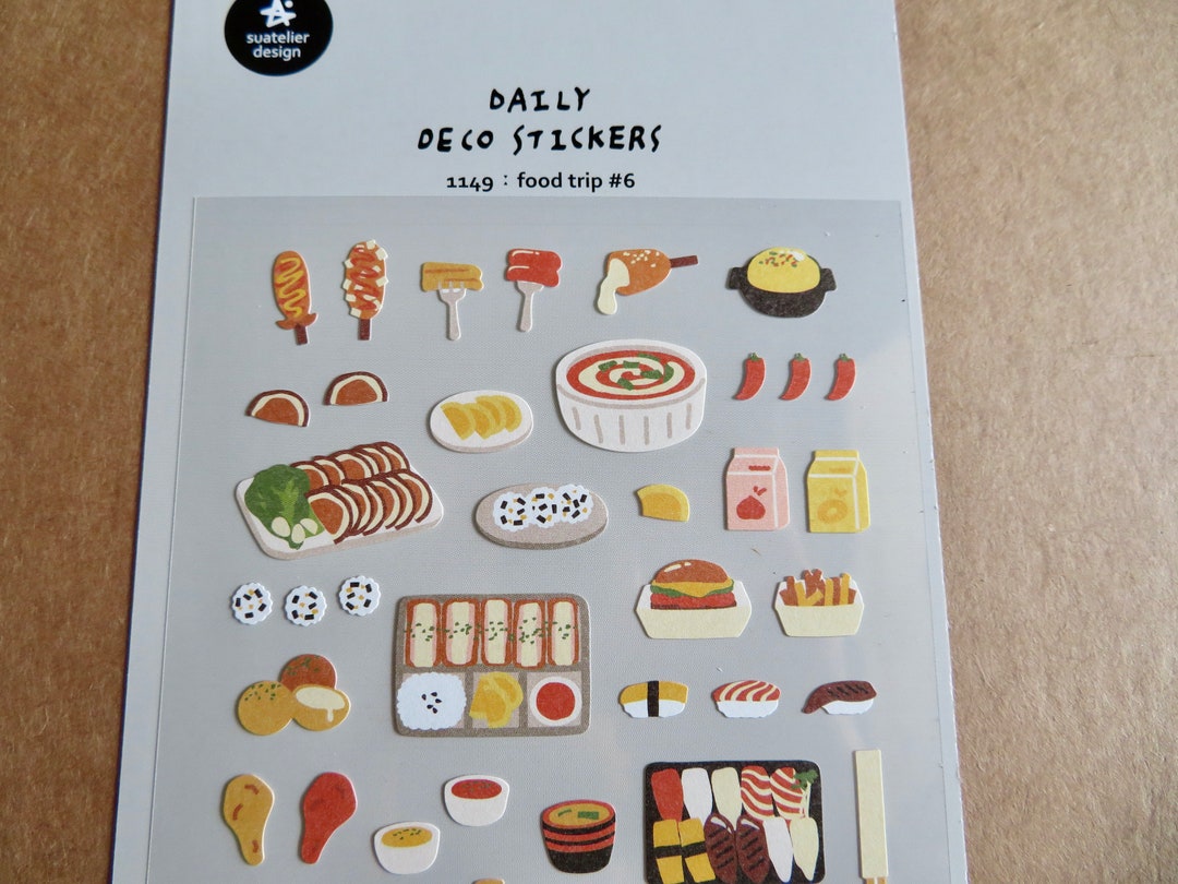 Food Stickers, Sushi Junk Food Pizza Stickers, Meal Dinner Planner ...