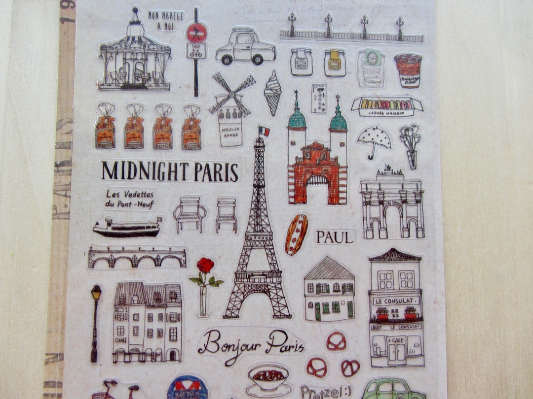 Paris France Stickers, Travel Doodle Stickers, Paris Planner ...