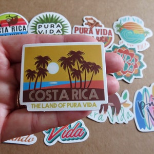 Costa Rica Pura Vida Theme Sticker Pack, Central America Travel ...
