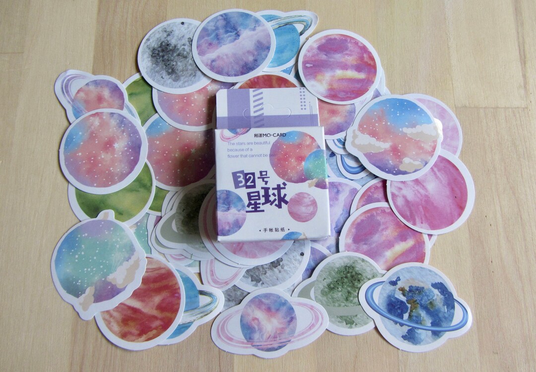 45 Pastel Planet Space Stickers, Celestial Planner Journal Diary ...