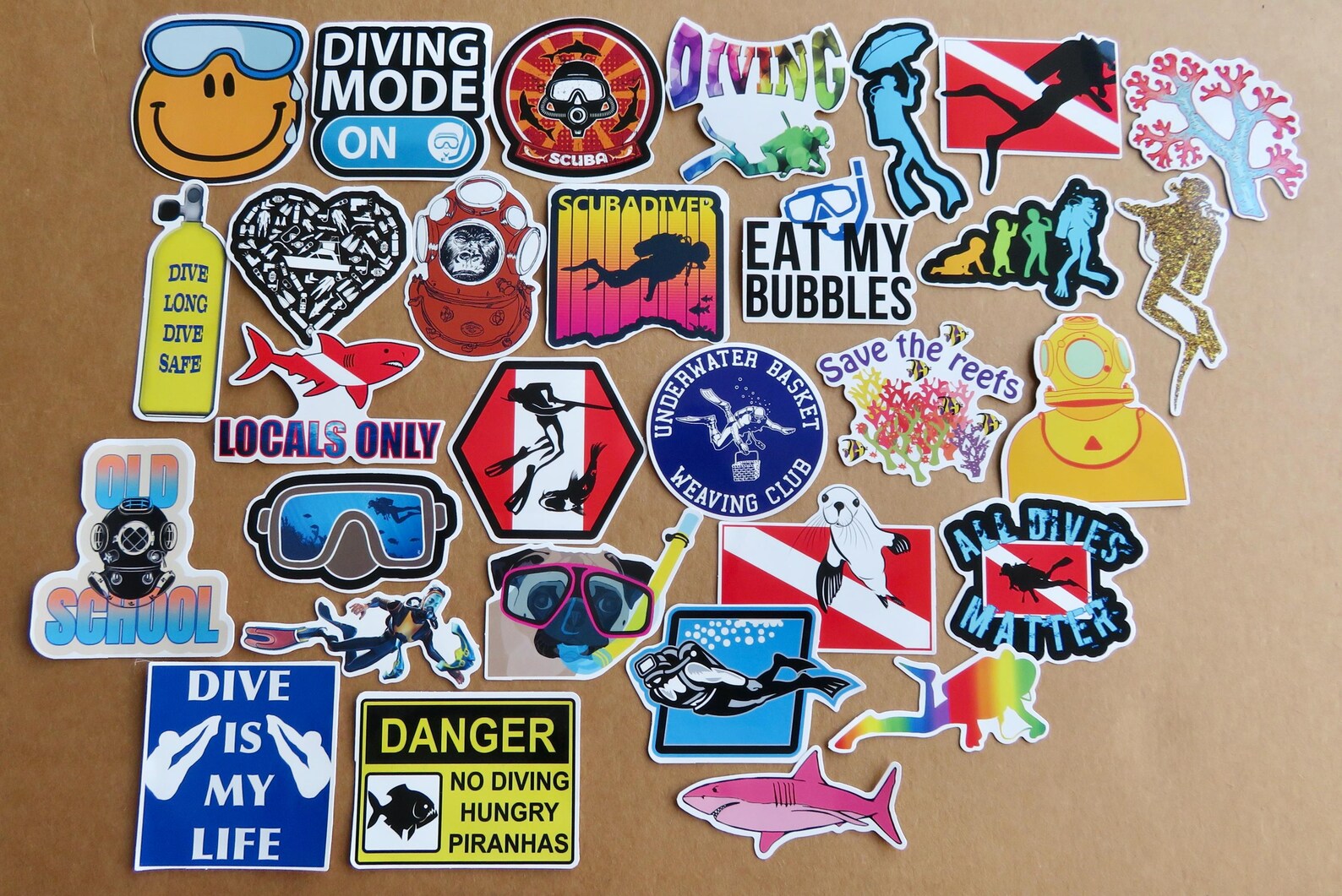 30 Illustrated Scuba Diving Stickers, Dive Planner Journal Scrapbooking ...