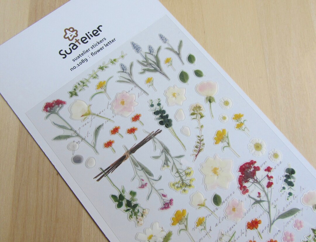 Wildflower Stickers, Botanical Spring Floral Stickers, Suatelier No ...