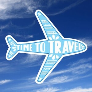 Airplane Travel Sticker, Vinyl Aviation Planner Journal Sticker, Word ...