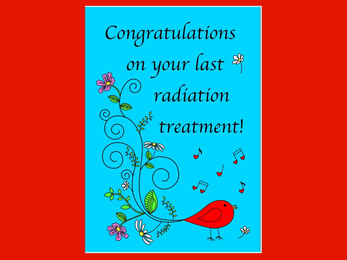 Illustrated Radiation Greeting Card, Cancer Treatment Encouragement ...