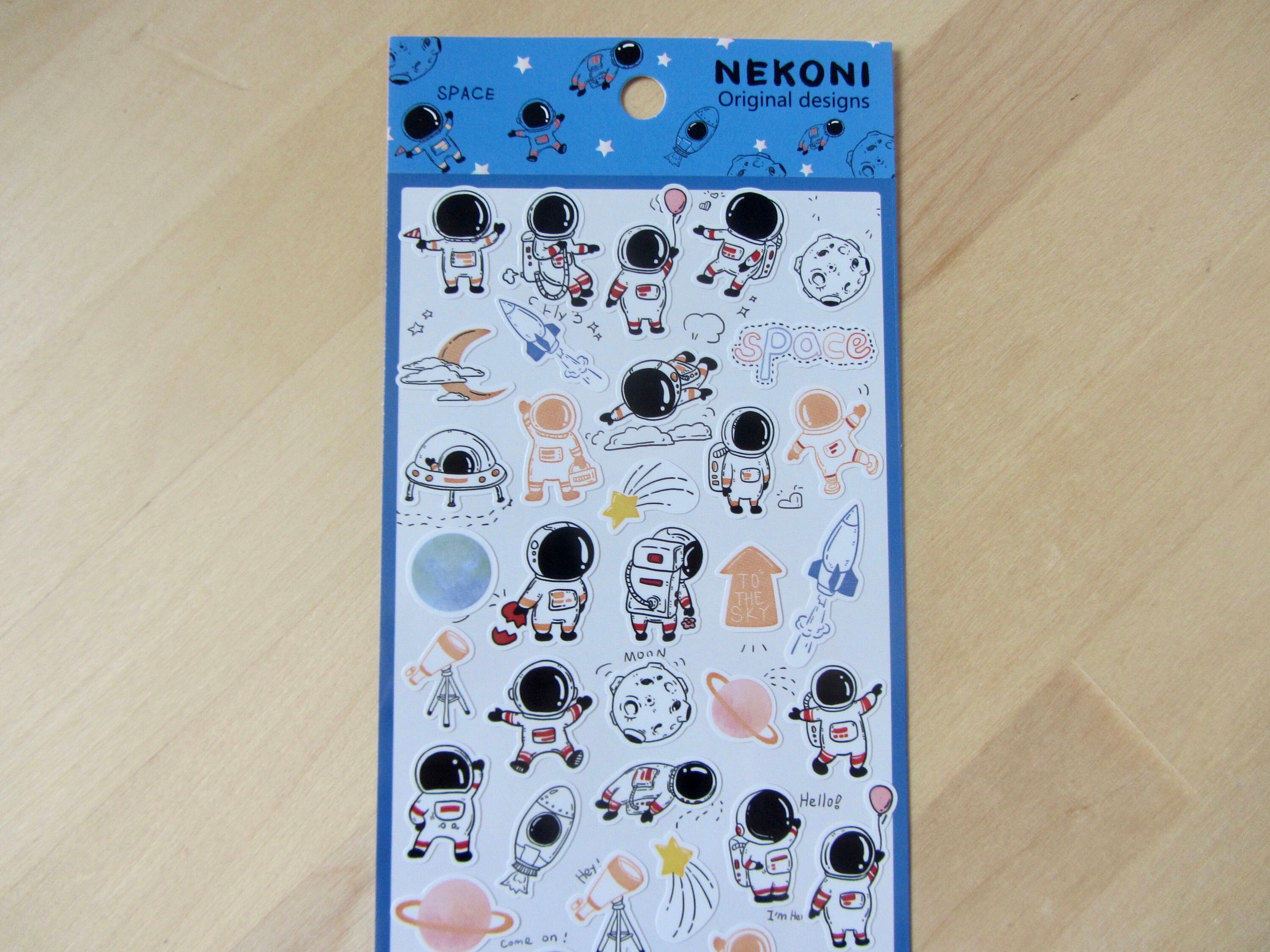 Astronaut Space Sticker Sheet, Celestial Planet Planner Journal Diary ...