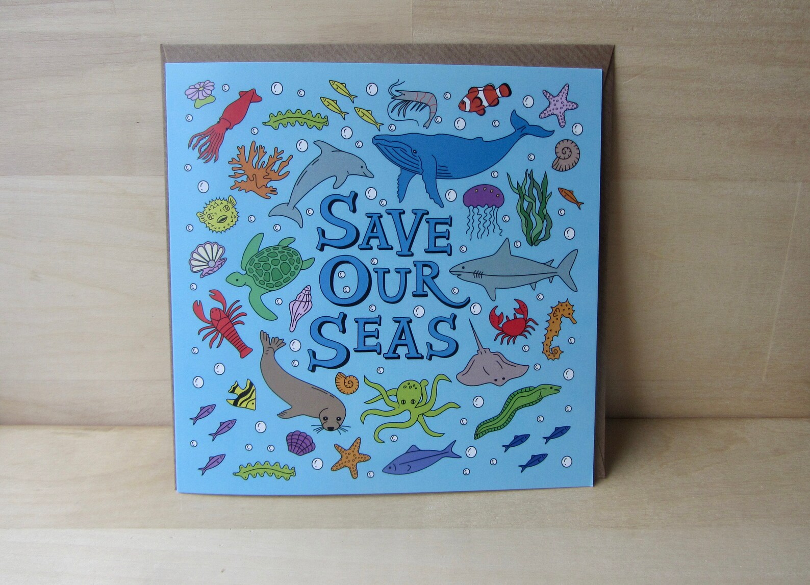 Save Our Seas Ocean Illustrated Greeting Card Sea Animal | Etsy