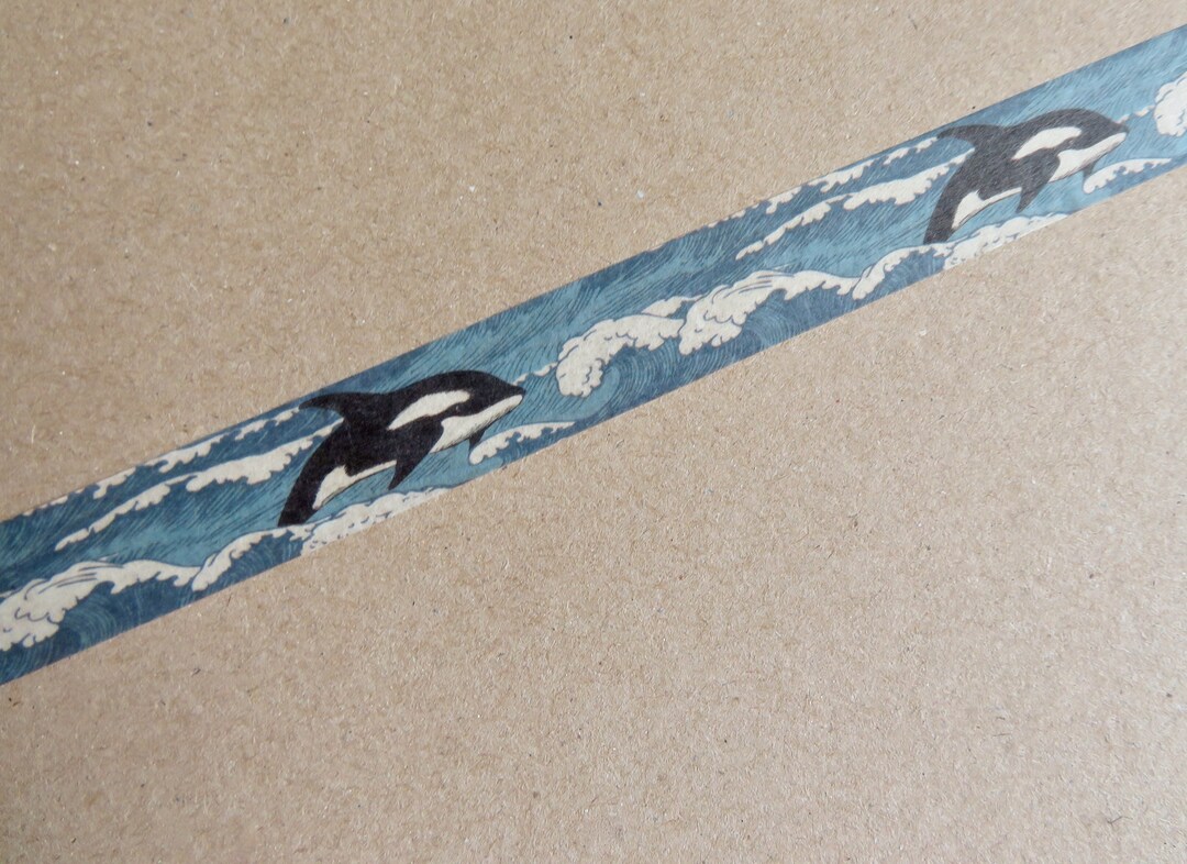 Orca Killer Whale Washi Tape, Ocean Wave Sea Masking Tape, Marine ...