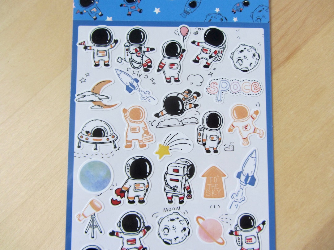 Astronaut Space Sticker Sheet, Celestial Planet Planner Journal Diary ...