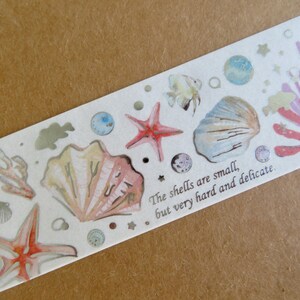 Silver Foil Shell Washi Tape, Ocean Fish Coral Journal Planner ...