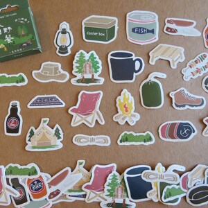 46 Camping Glamping Stickers, Campsite Travel Stickers, Travel Planner ...