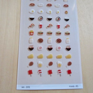Tiny Junk Food Stickers, Burger Fries Chicken Rice Bowl Stickers ...