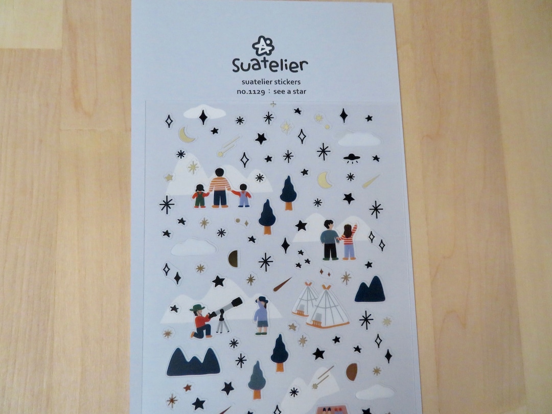 Stargazing Celestial Astronomy Stickers, Space Night Sky Stickers ...