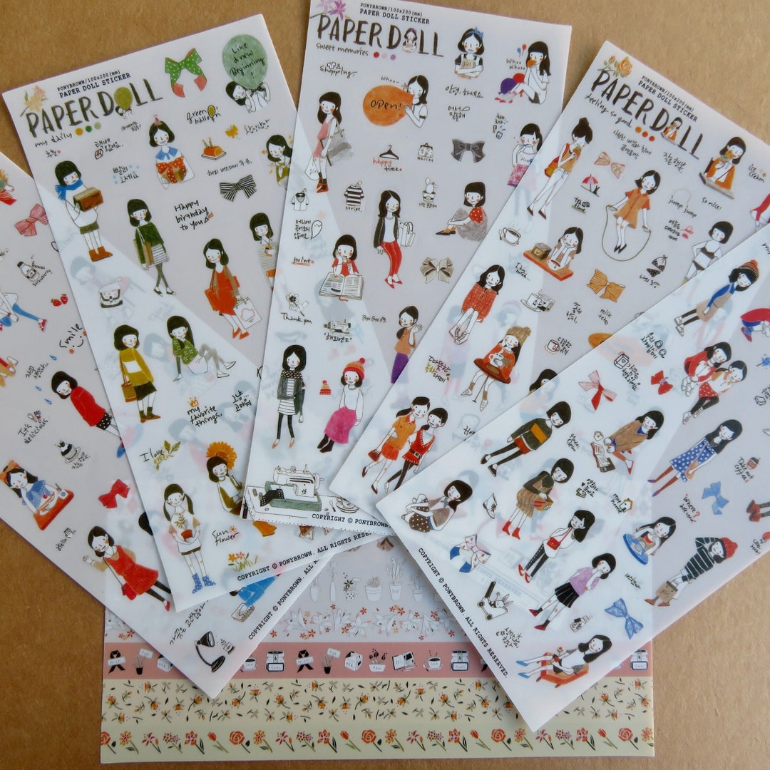 Heeda Pony Brown Paper Doll Sticker Set, Friends Friendship People ...