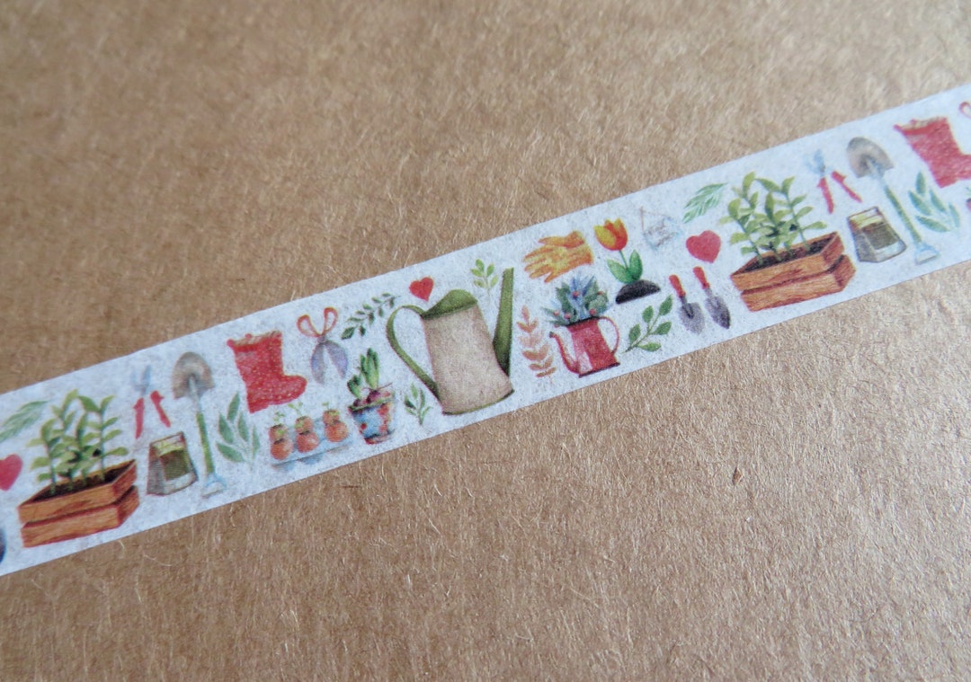 Garden Tools Washi Tape, Gardener Masking Tape, Nature Botanical Washi ...