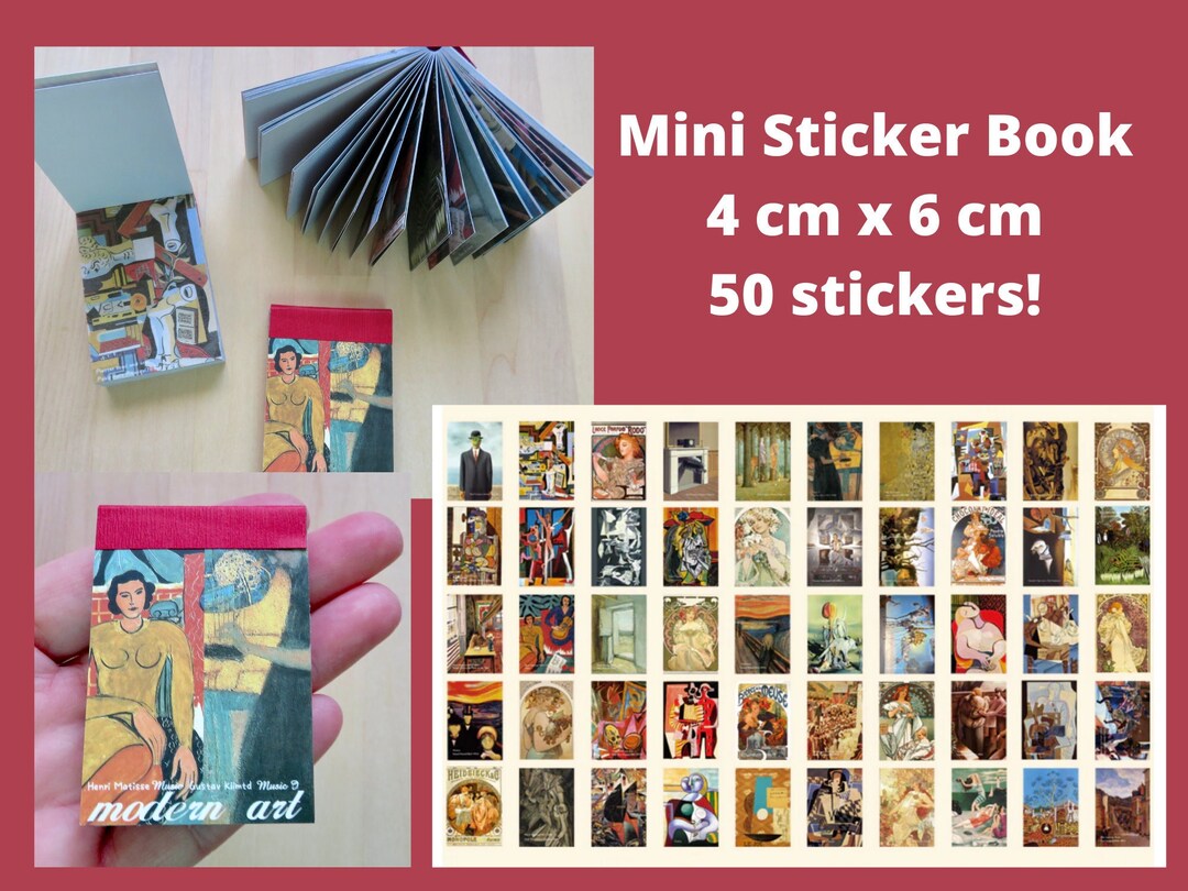 50 Modern Art Stickers, Magritte Mucha Dali Munch Klimt Art Planner ...