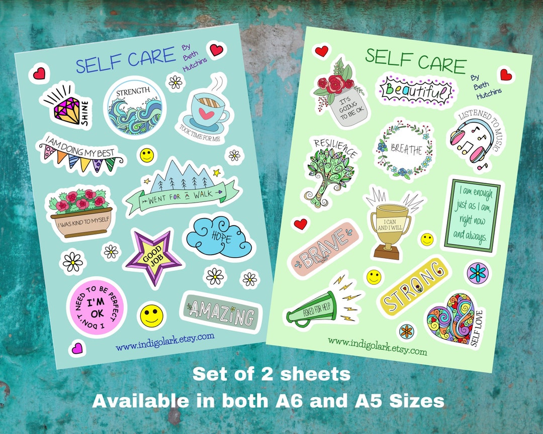 Self Care Vinyl Sticker SET, Motivation Affirmation Planner Journal ...