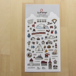 Switzerland Stickers, Travel Doodle Stickers, Swiss Planner Journal ...