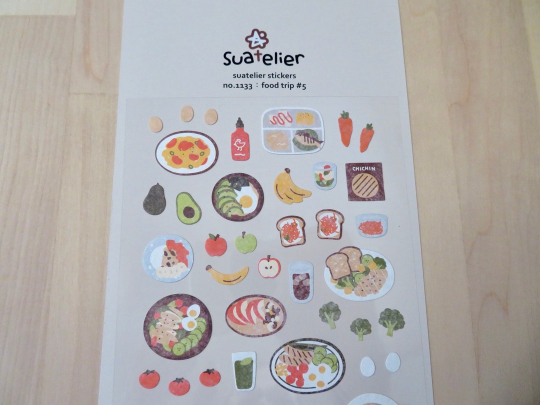 Food Stickers, Fruit & Veg Salad Stickers, Meal Dinner Journal ...