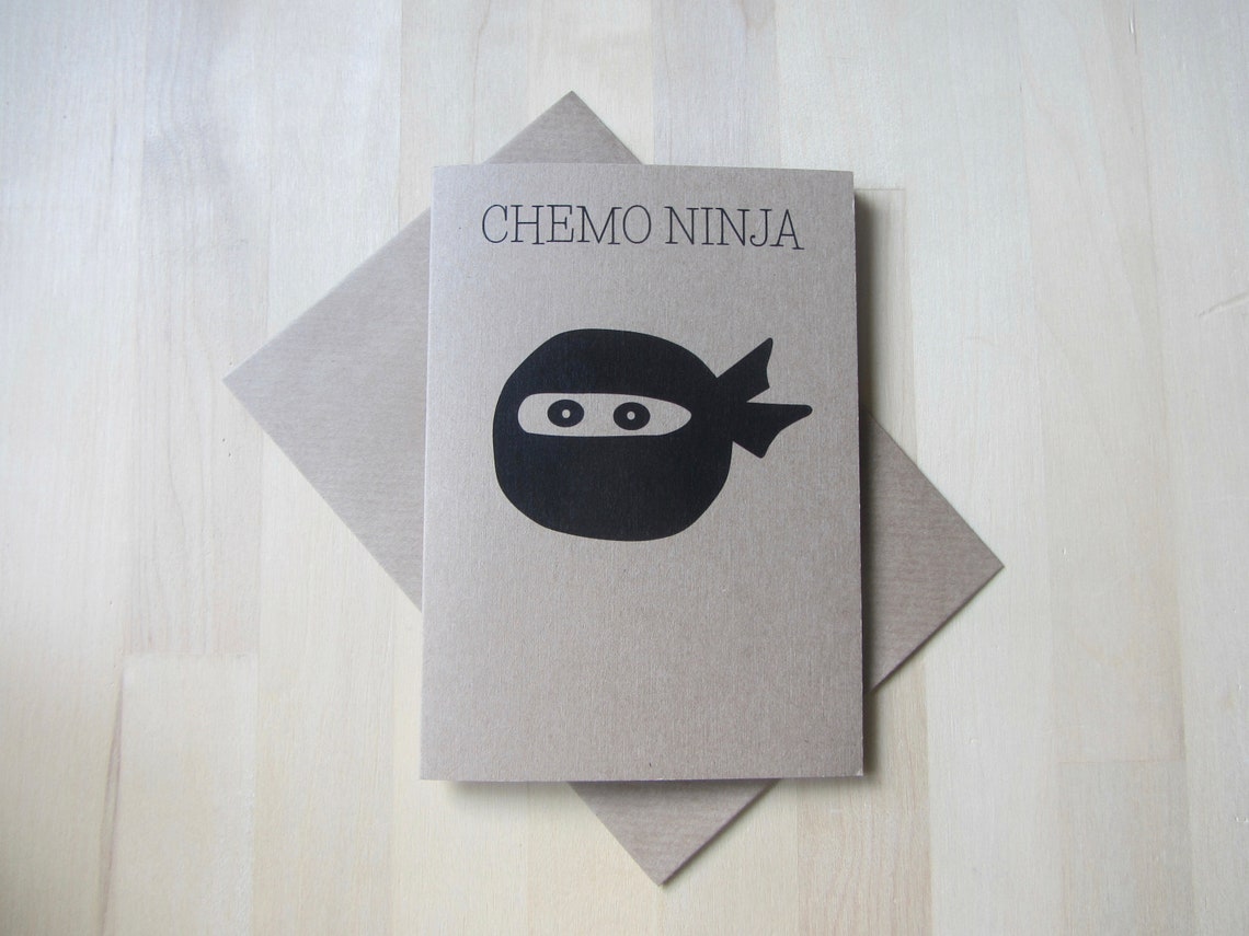 Illustrated Chemo Ninja Greeting Card Cancer Treatment Humor | Etsy